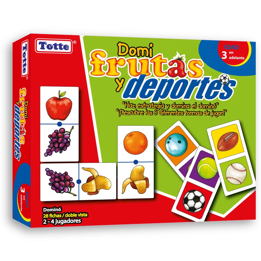 T050 Domi frutas y deportes 28 fichas (doble vista) - Totte